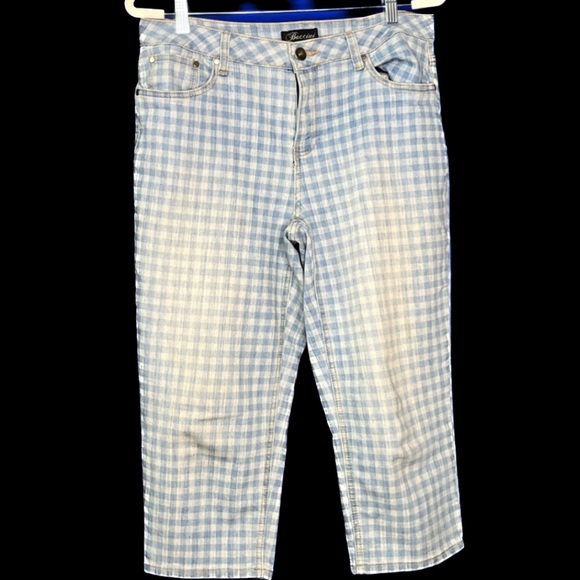 Baccini | Jeans | Baccini Adorable Checkered Capri Jeans | Poshmark